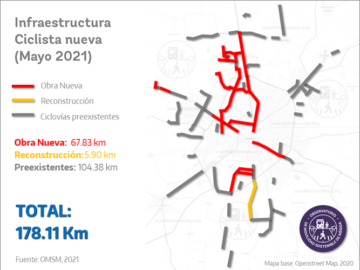 Infraestructura Ciclista de la Zona Metropolitana de Mérida 2021